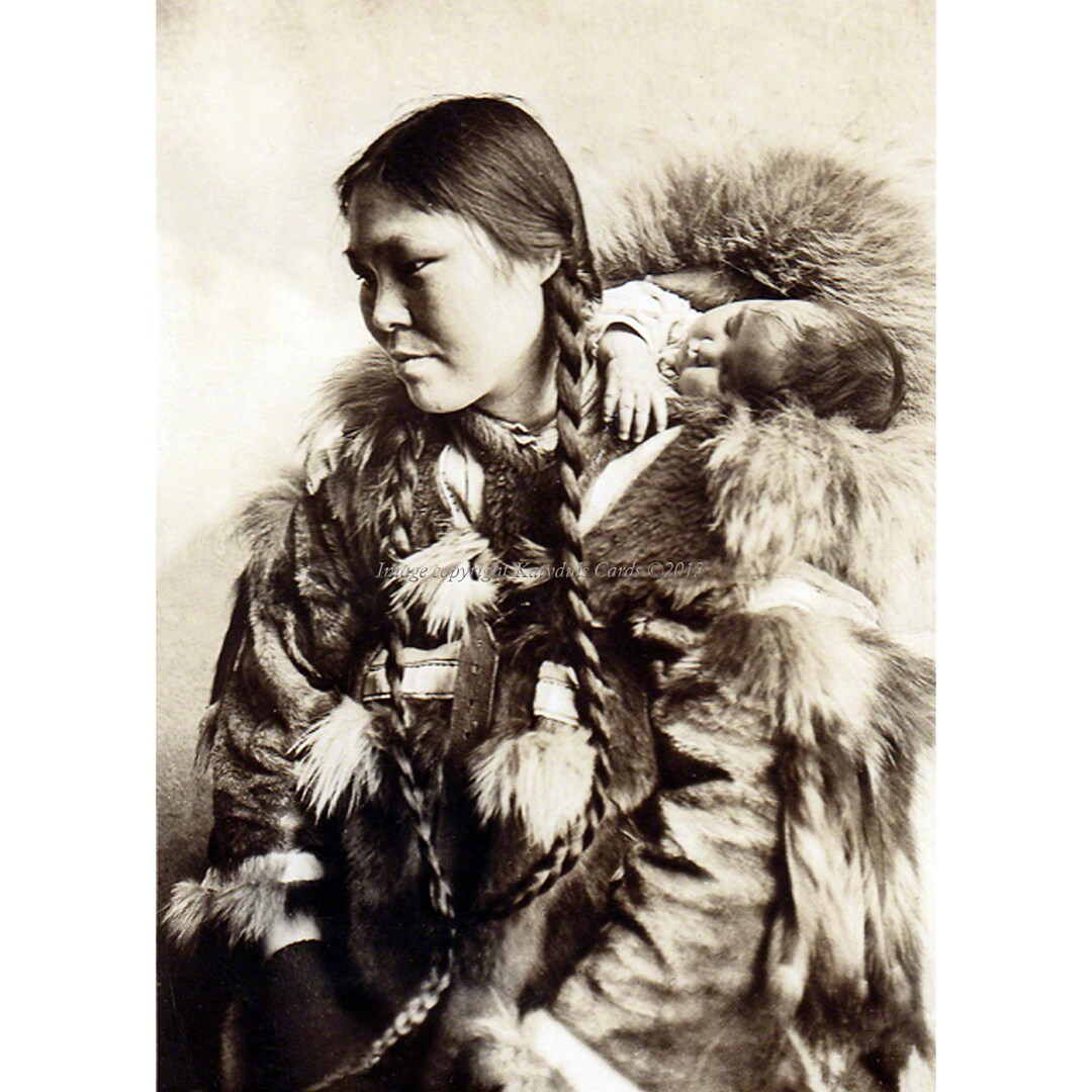 Indigenous Mother Card - Inuit Woman With Baby Repro From RPPC - Etsy