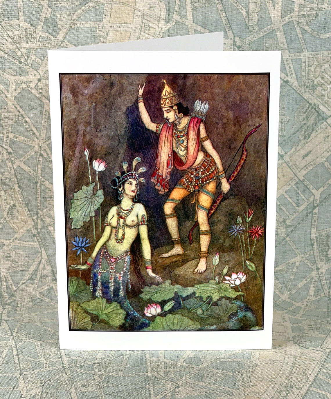 River Nymph Indian Fable Repro Greeting Card Warwick Goble - Etsy