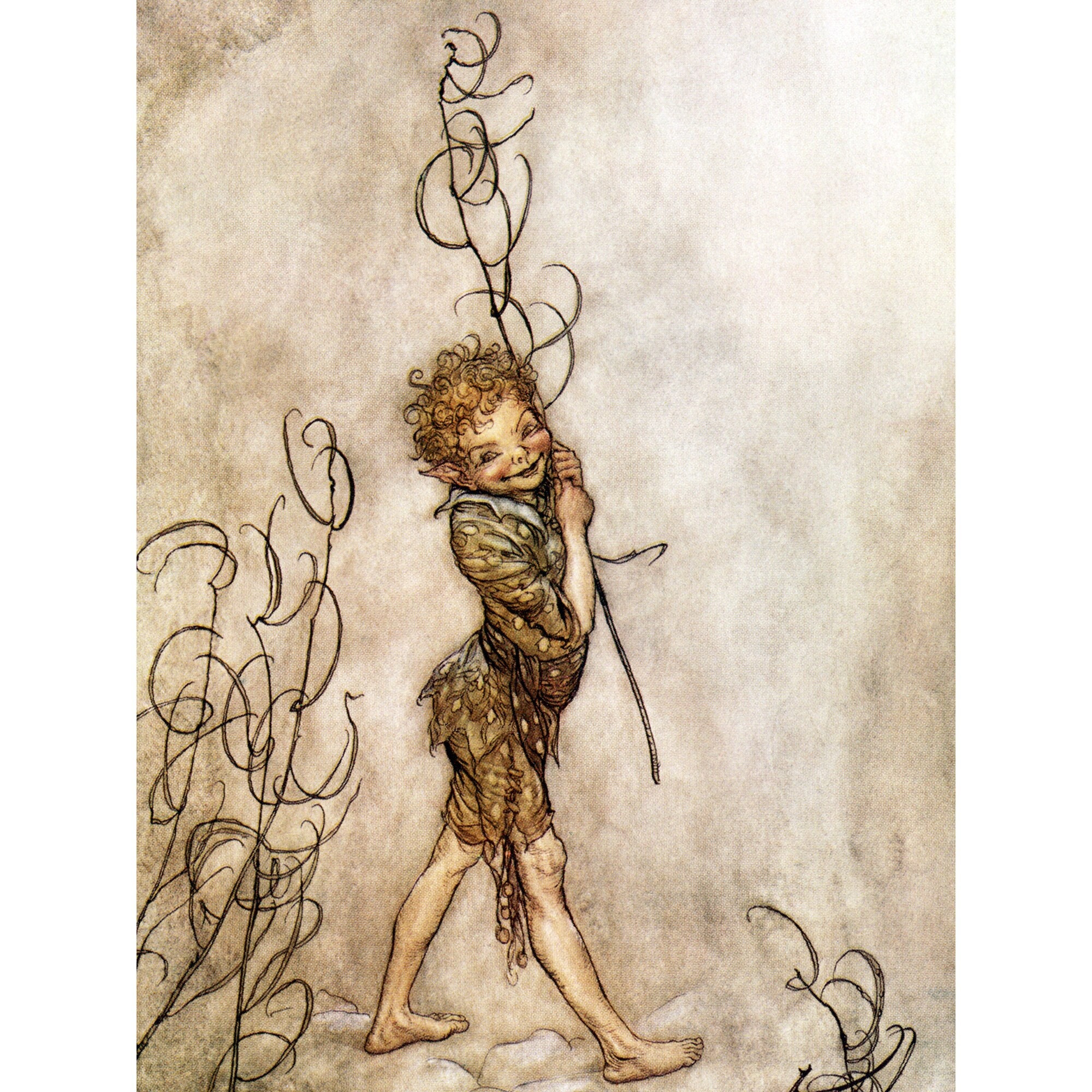 Fairy Greeting Card Puck From Midsummer Night's Dream Repro Arthur ...