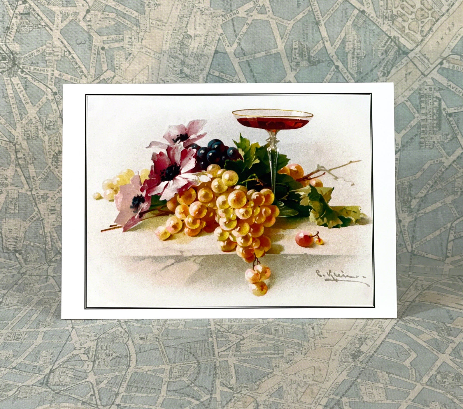 Wine and Grapes Greeting Card Dinner Invitation Wine Tasting - Etsy