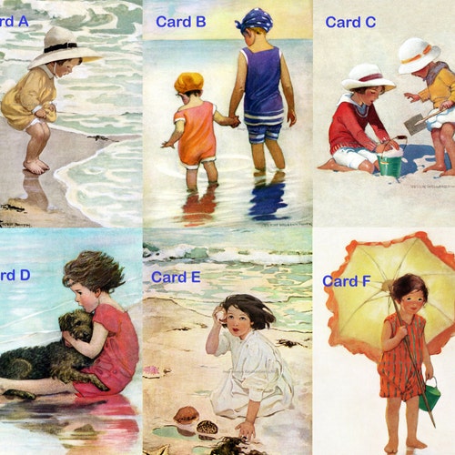 Kids at the Beach Greeting Card Pick One of Six Jessie - Etsy