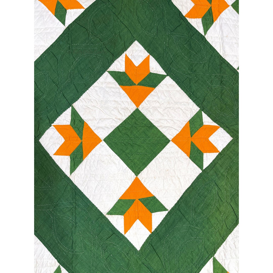 Quilt Greeting Card - Goose Tracks Pattern - Vintage Textile Notecard ...