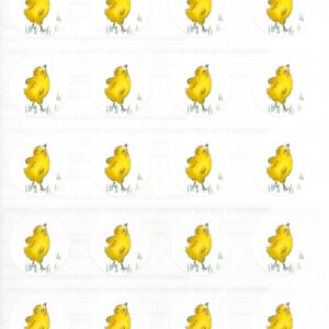 Yellow Chick Stickers - Yellow Baby Chickens Stickers - Sheet of 20 - 1 ...
