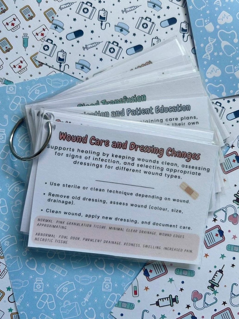 Handmade Clinical Skills Flash Cards: Student Nurse Pocket Guide - Etsy UK