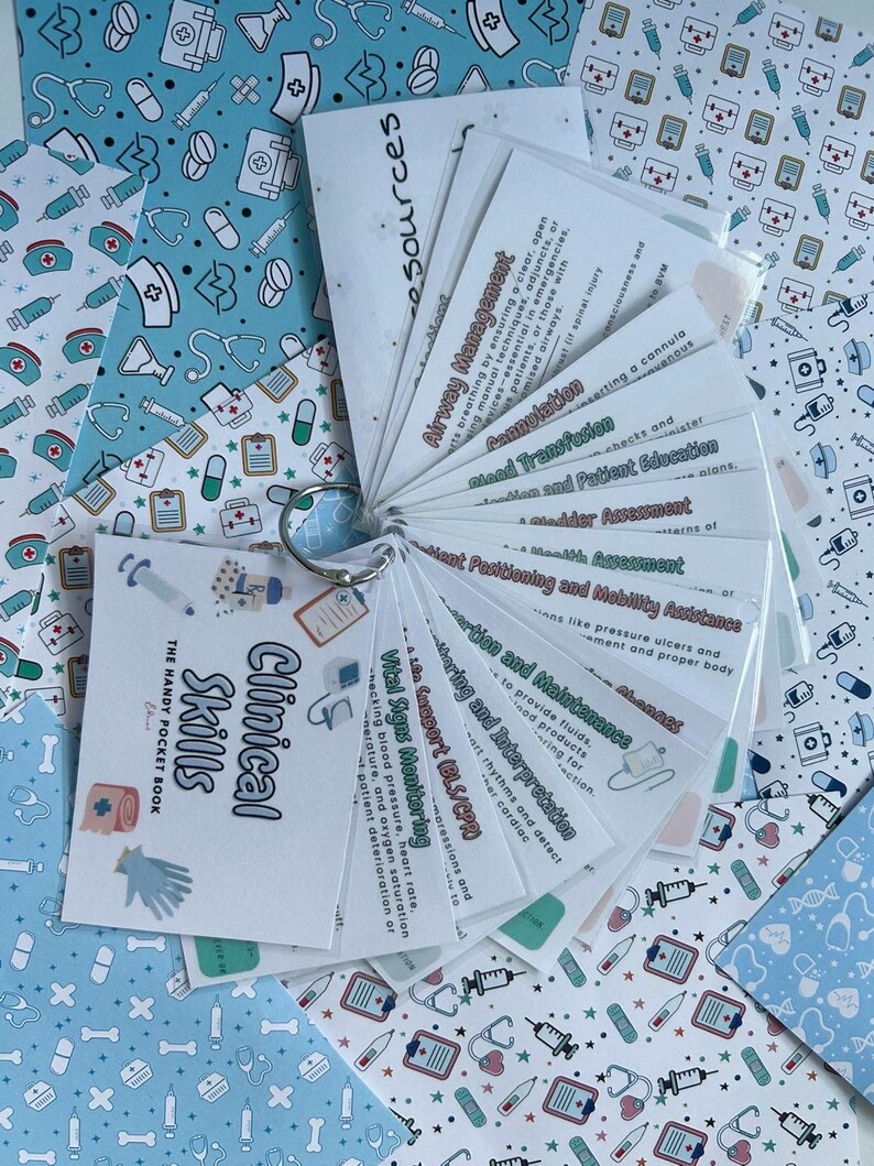 Handmade Clinical Skills Flash Cards: Student Nurse Pocket Guide - Etsy UK