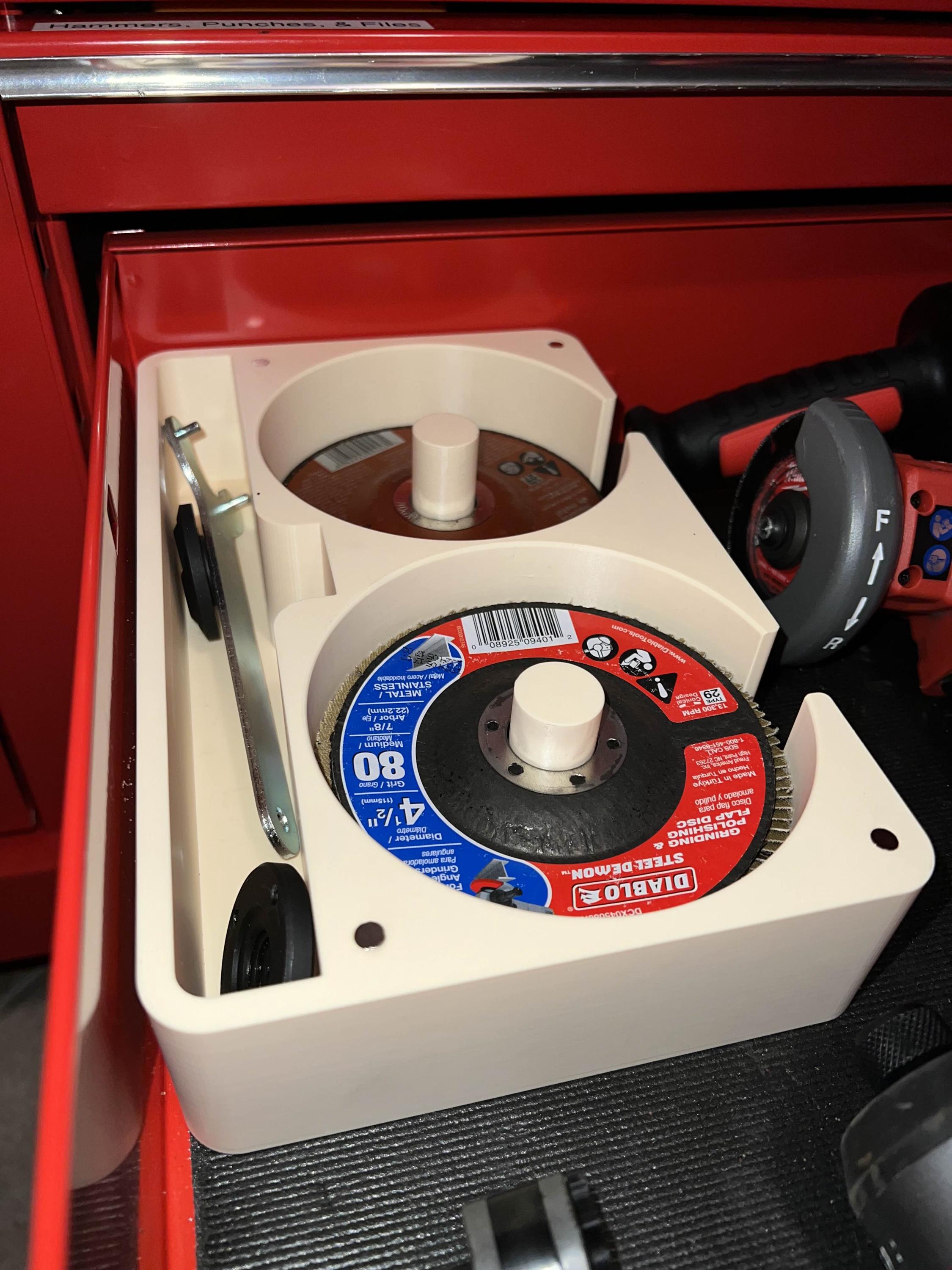 Angle Grinder Wheel & Disc Storage (magnetic Base and Lid) 4-1/2" or ...