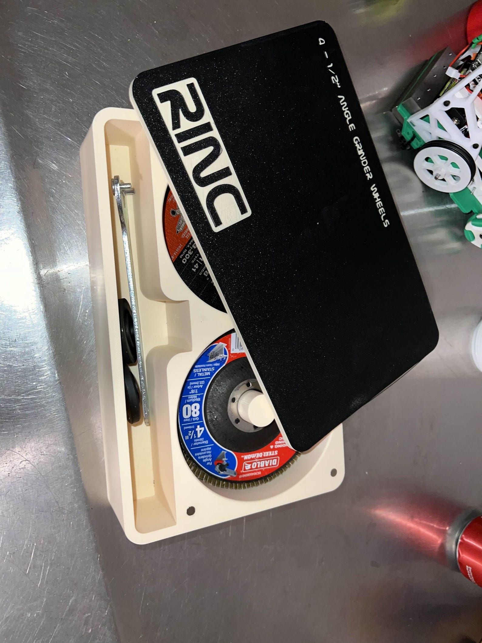 Angle Grinder Wheel & Disc Storage (magnetic Base and Lid) 4-1/2" or ...