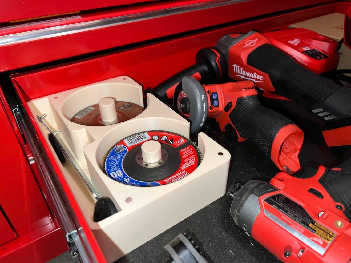 Angle Grinder Wheel & Disc Storage (magnetic Base and Lid) 4-1/2" or ...
