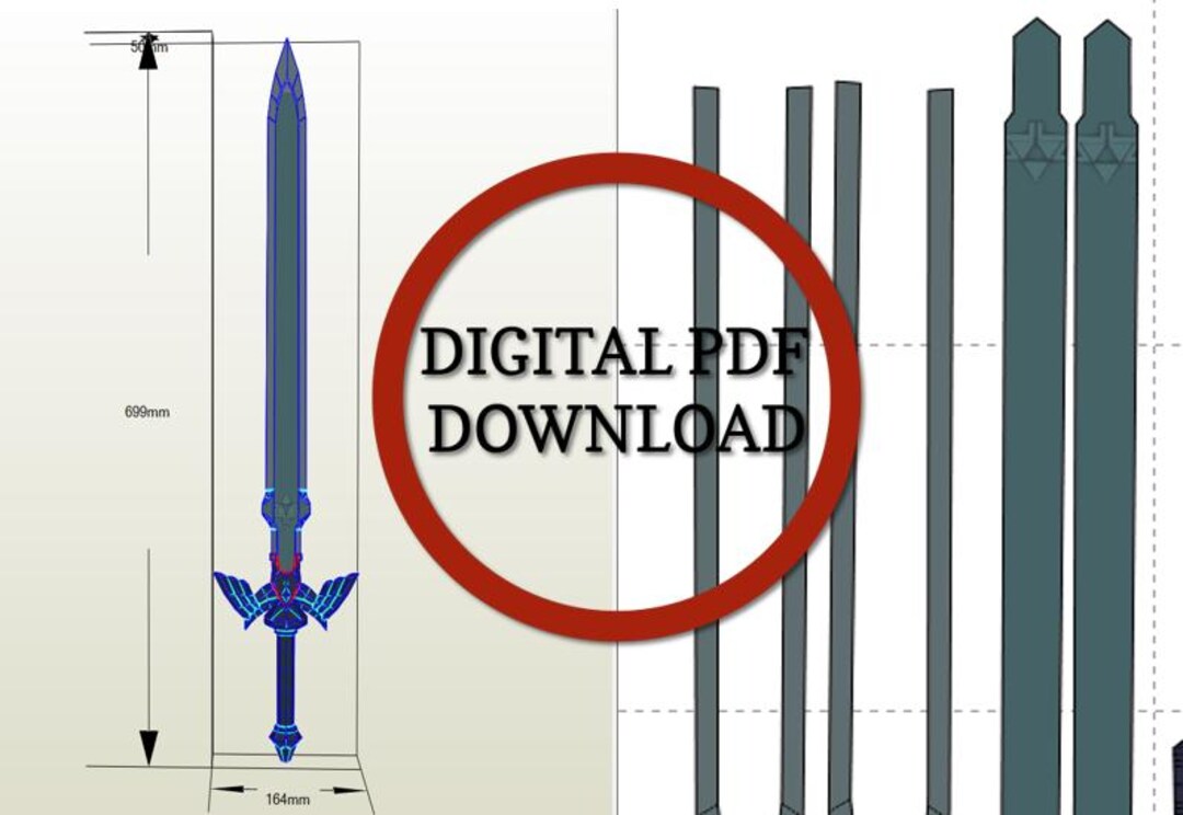 Master Sword Scale Patterns for Cosplay /pdf/pepakura - Etsy Australia