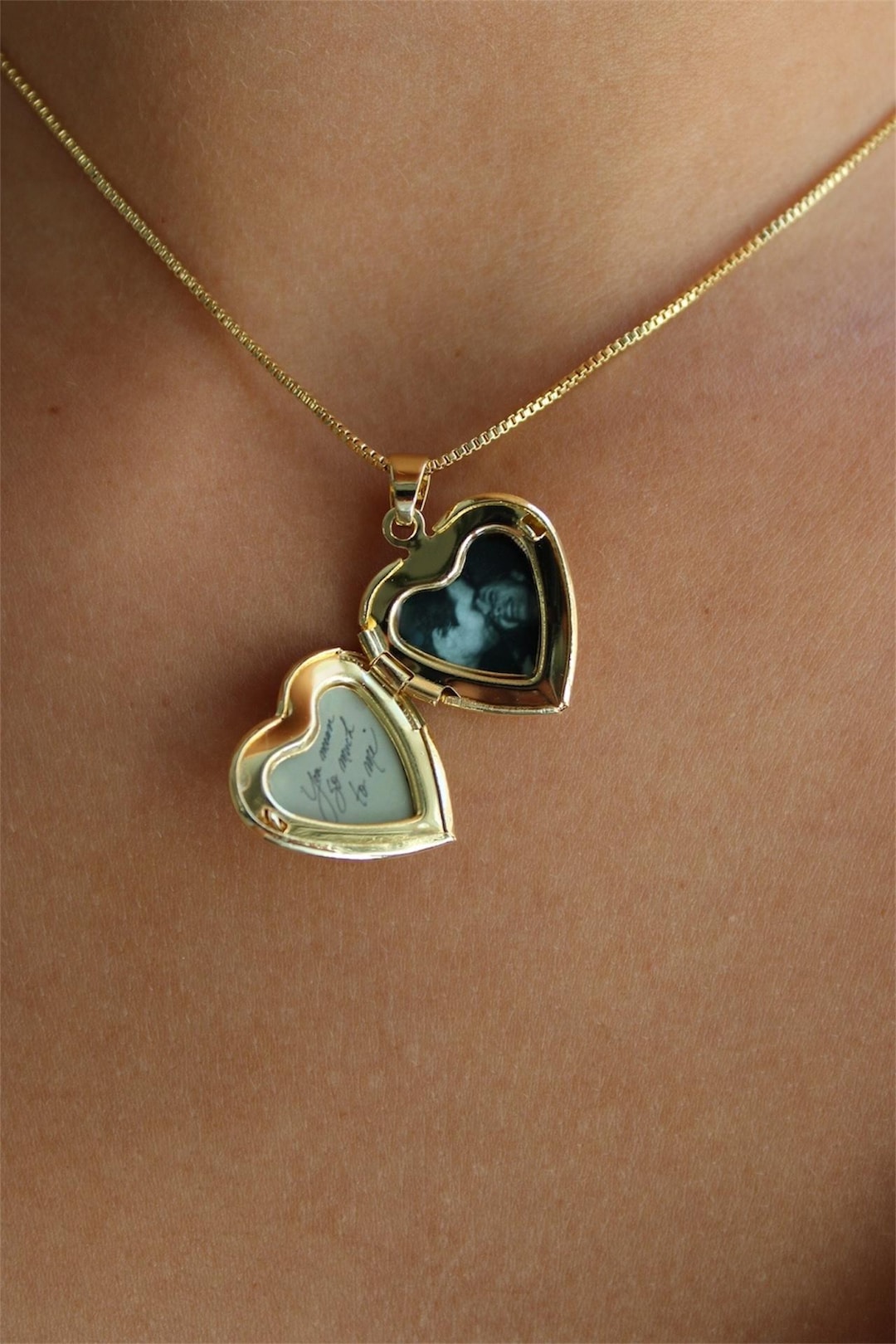 Heart Shaped Locket With Bow Detail - Etsy