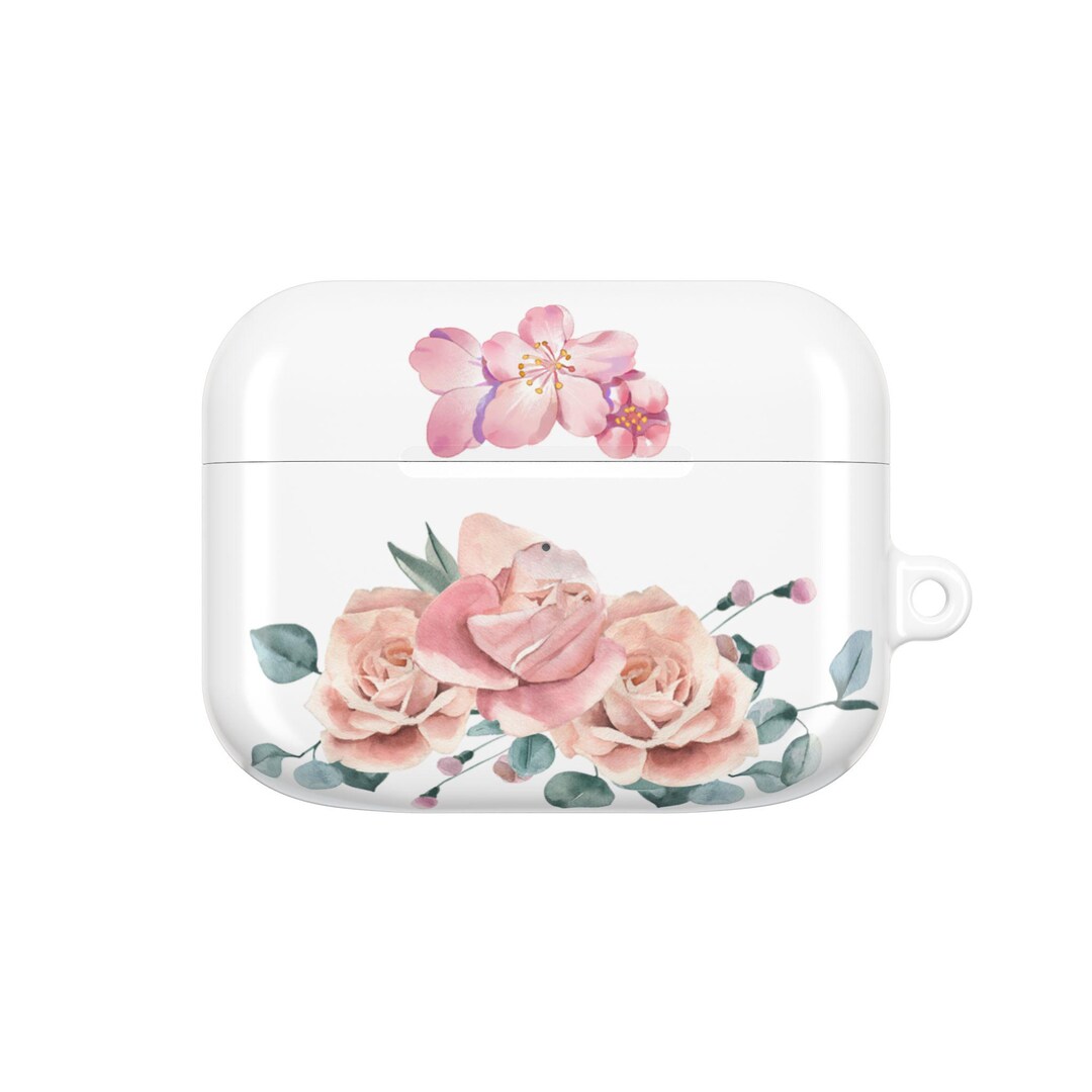 Pink Watercolor Roses AirPod Case | Floral Earbud Cover - Etsy
