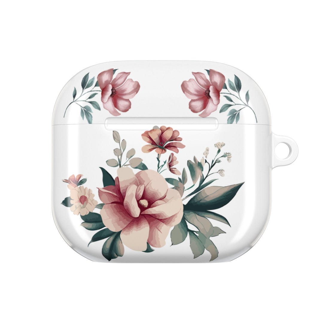 Blush Botanical Floral AirPod Case | Pink Roses Watercolor - Etsy