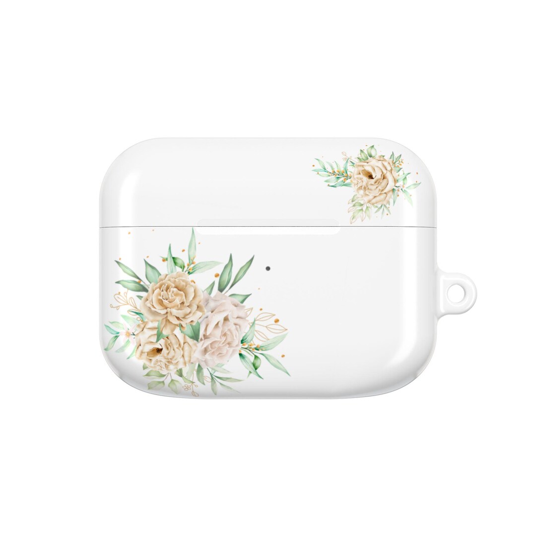 Blush Floral AirPod Case | Watercolor Roses, Greenery - Etsy