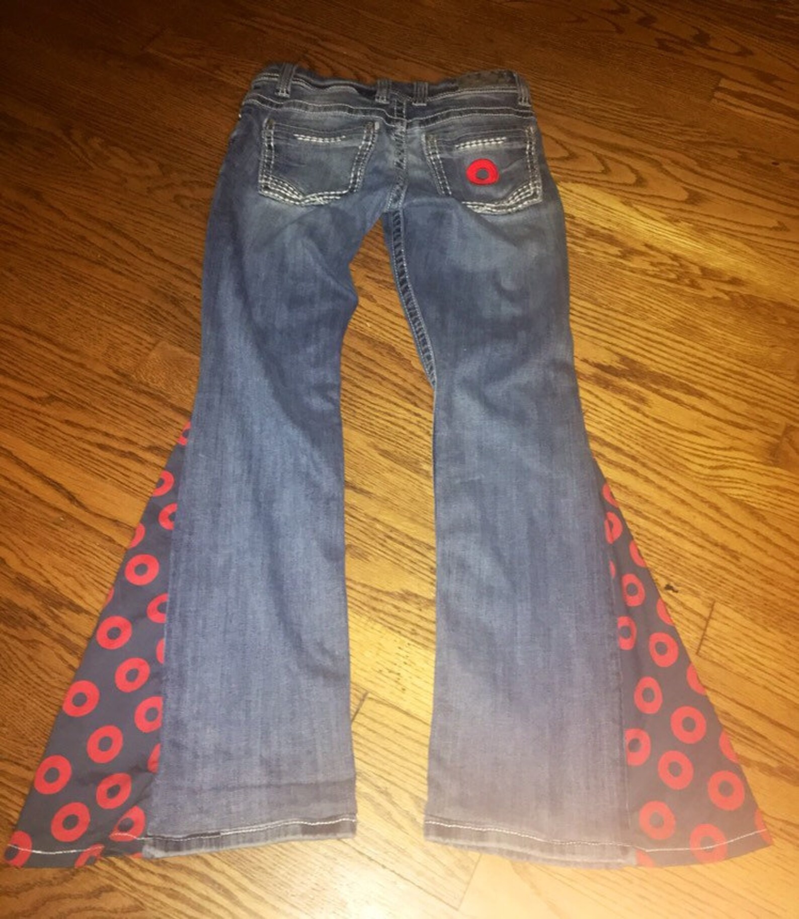 SEND YOUR JEANS Upcycled Bell Bottoms Fishman donuts | Etsy