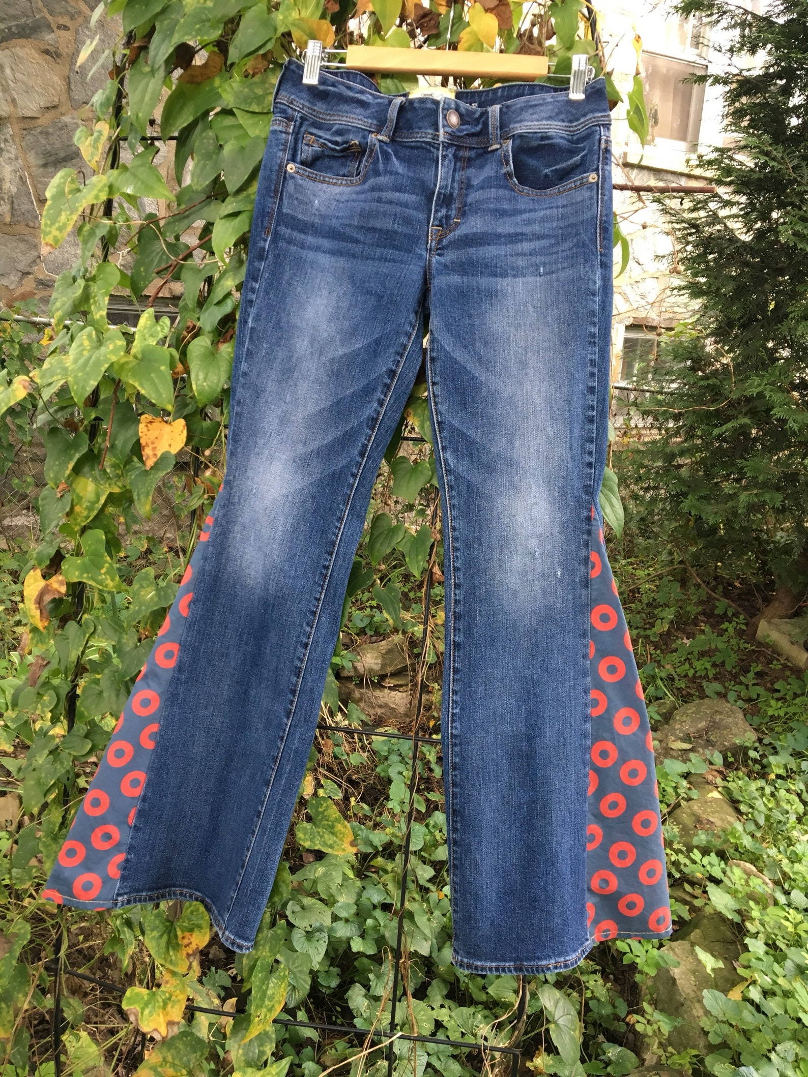 SEND YOUR JEANS Upcycled Bell Bottoms Fishman donuts | Etsy