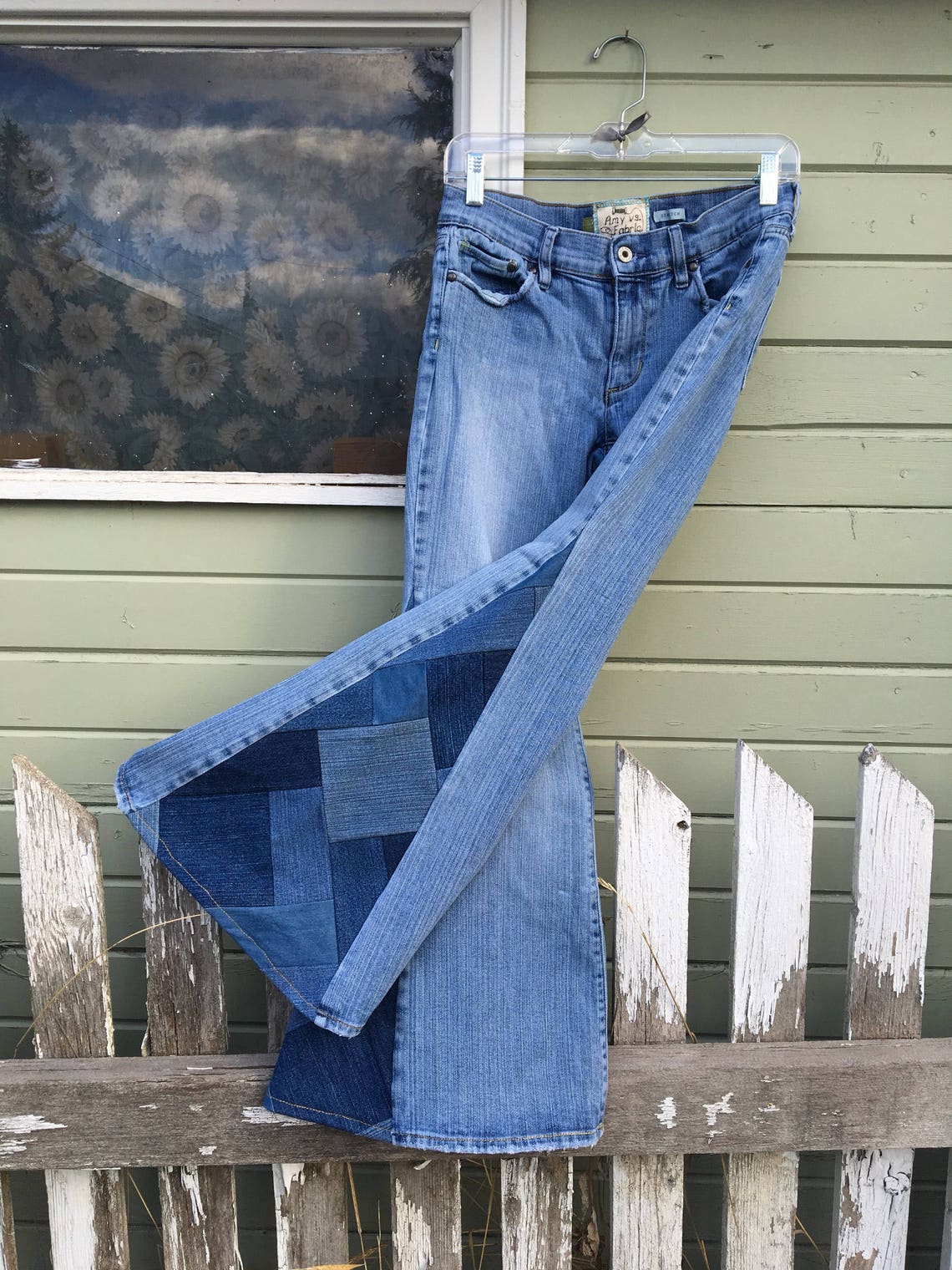 SEND YOUR JEANS Made to Order Patchwork Bell Bottom 'zig - Etsy