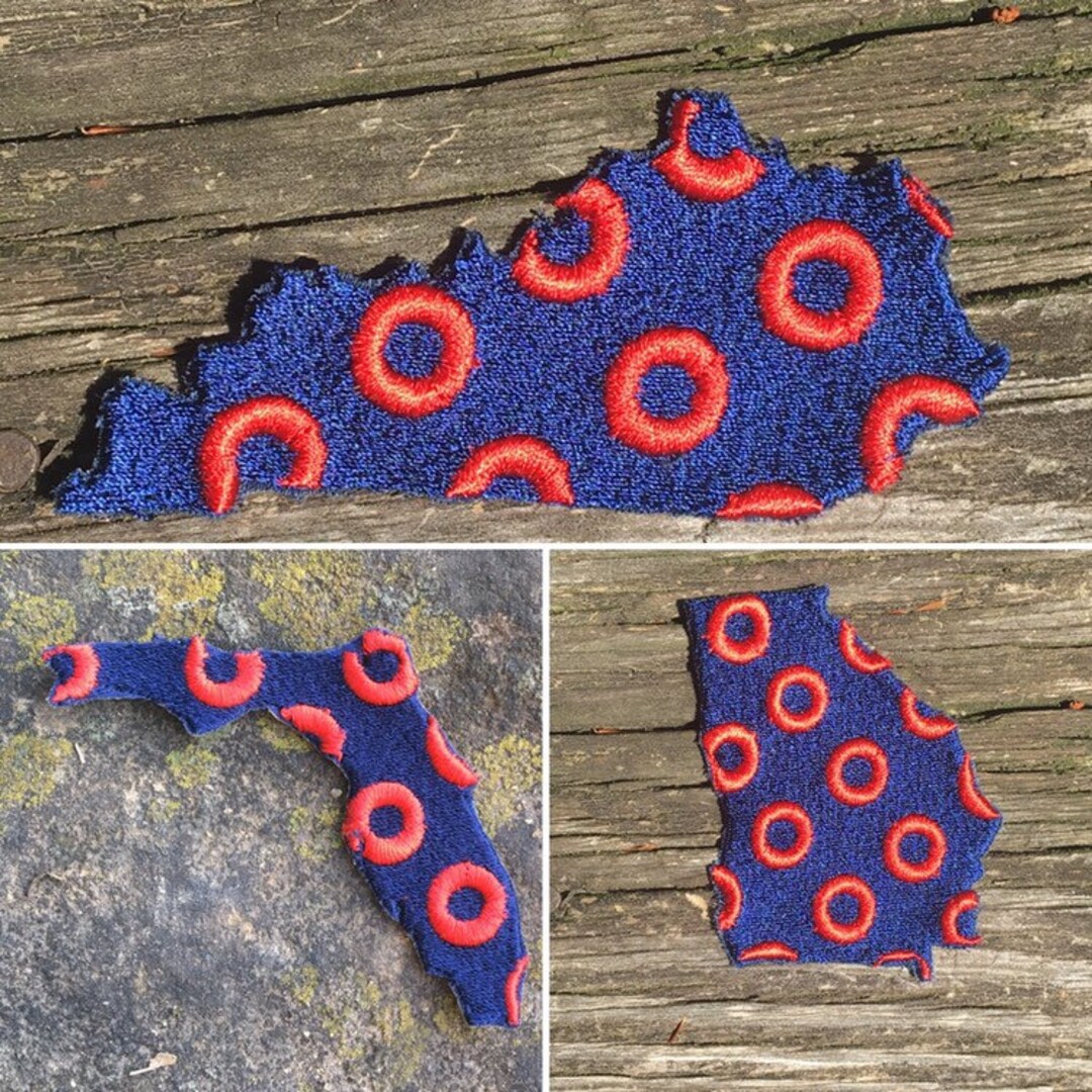 MADE TO ORDER Fishman Donut State Handmade Iron on Patches... Recycled ...