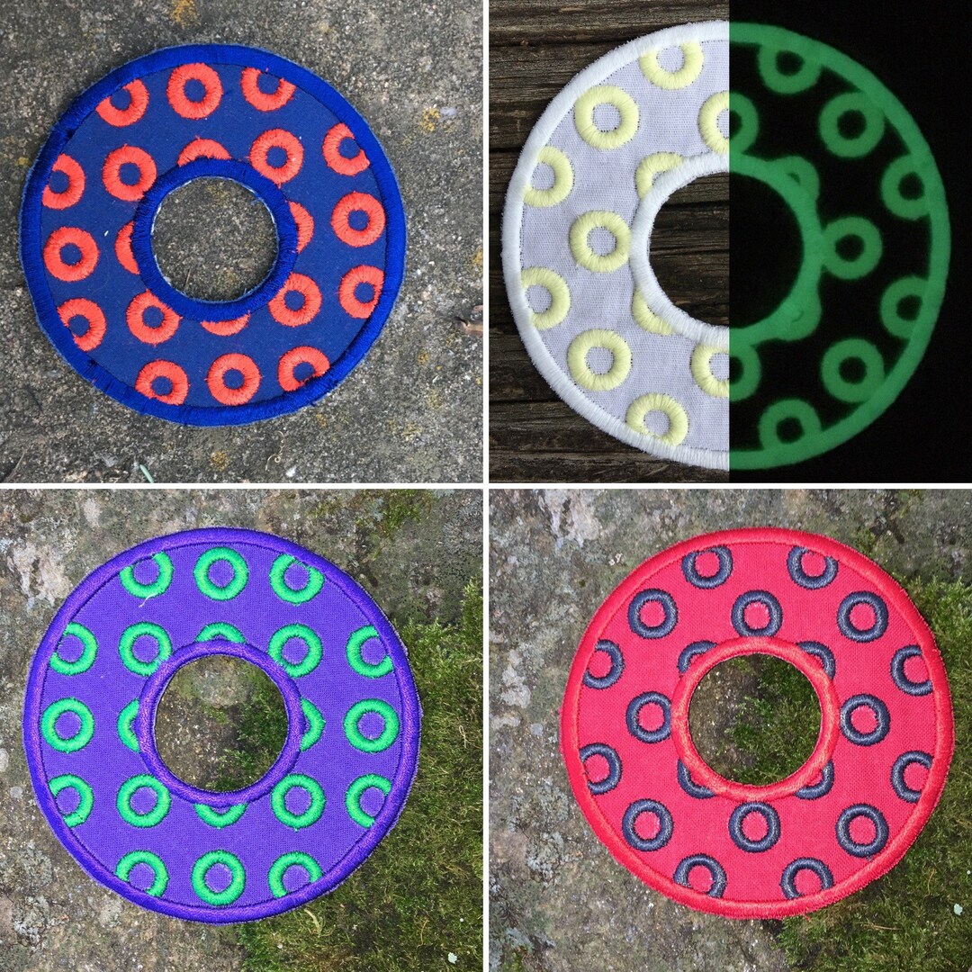 Fishman Infinity Donut Handmade Iron on Patches, Glaze On, Kasvot Vaxt ...