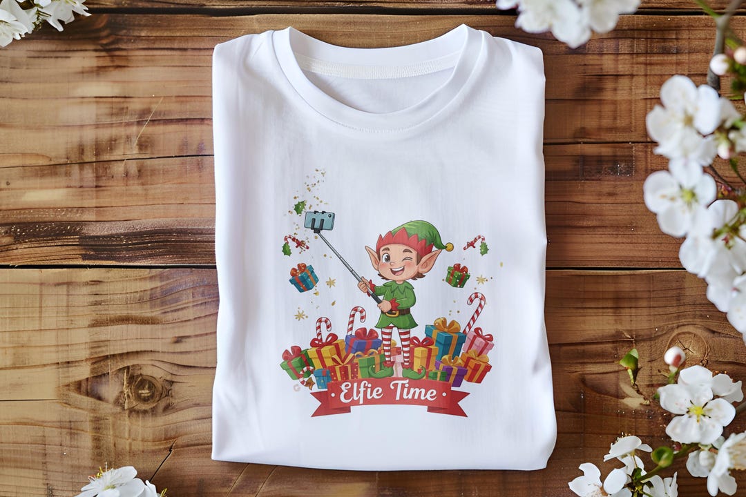 Elfie Time Sublimation Design, Christmas PNG, 300 DPI Transparent ...