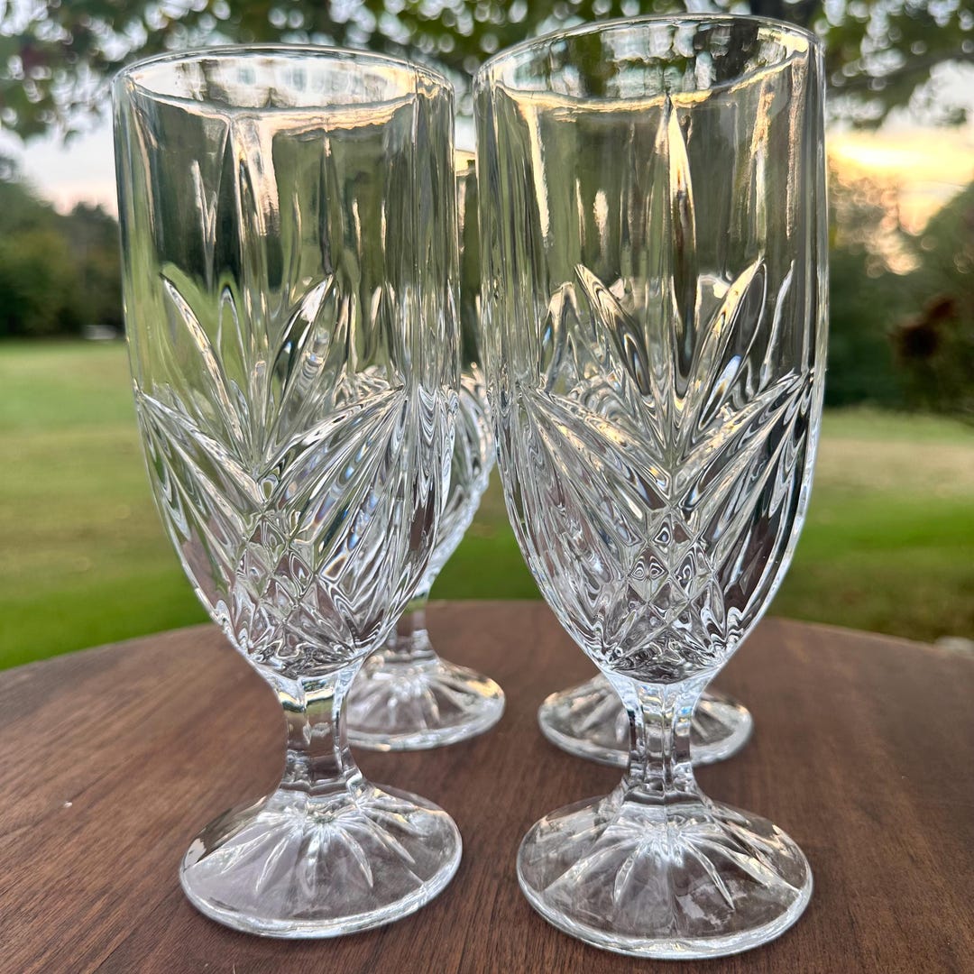 Godinger Milano Lead Crystal Iced Tea Glasses - Set of 4 - Etsy