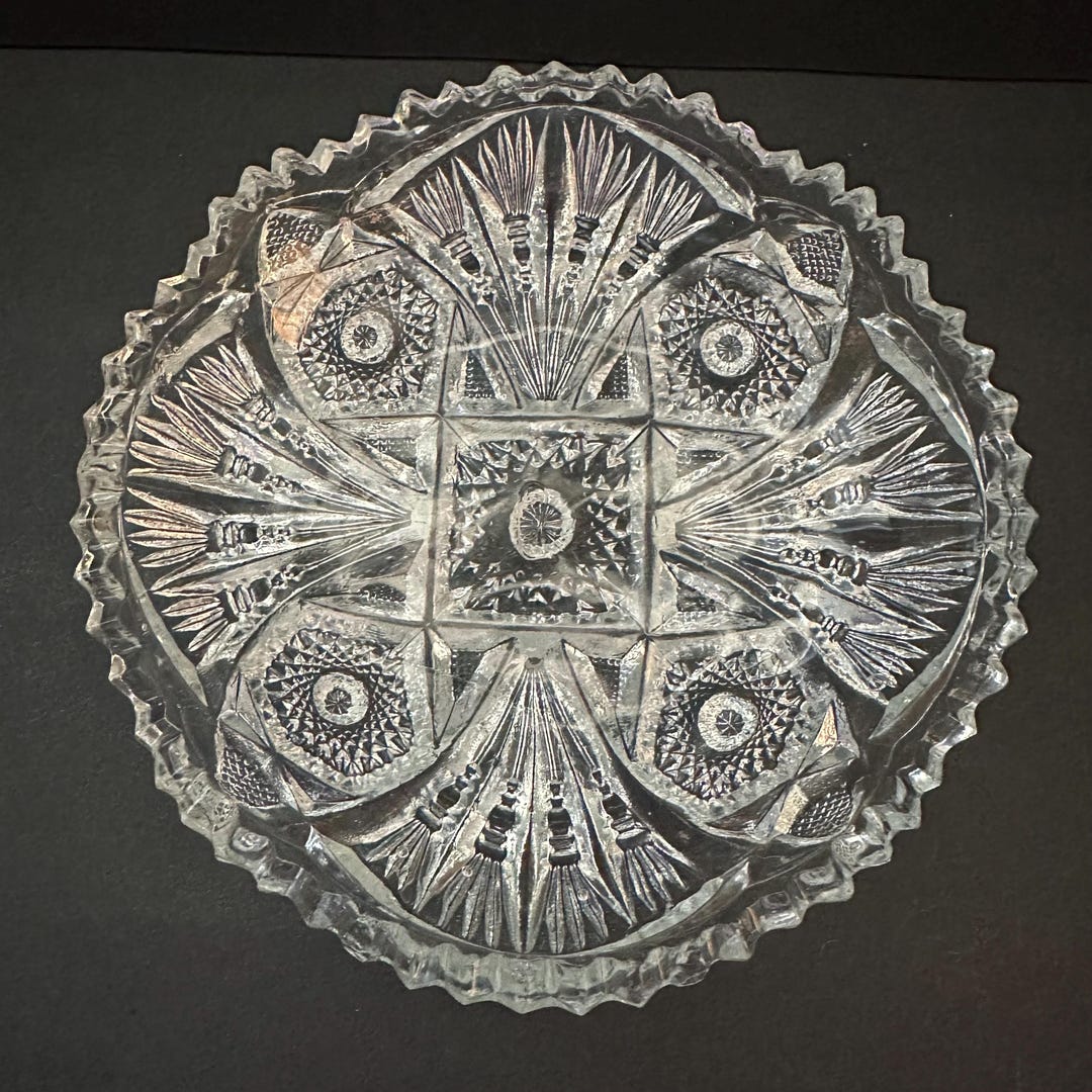 Vintage Imperial Nucut Lead Crystal Dish – Razor Cut Edge – 6" Round - Etsy