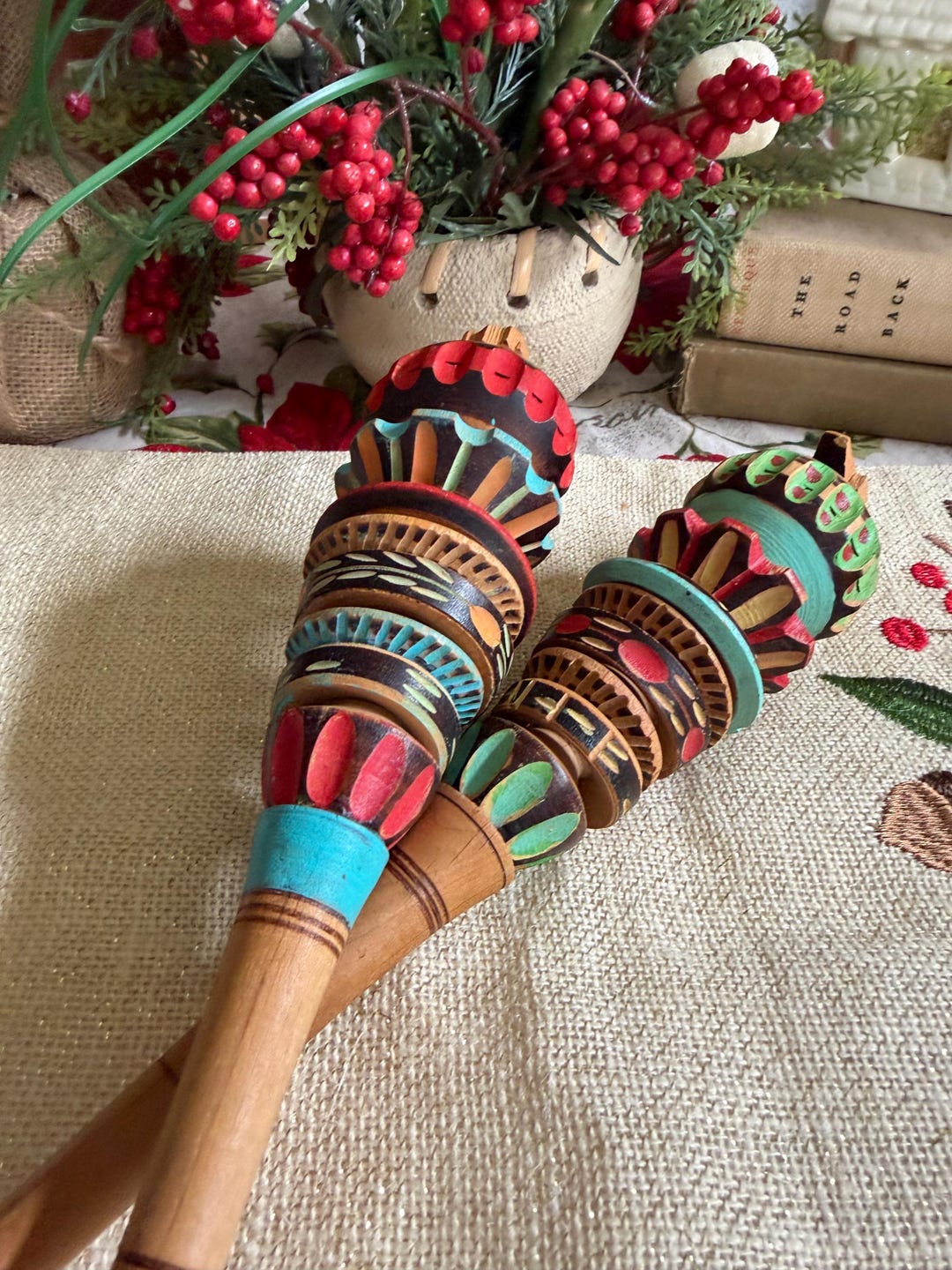 Hand-carved Mexican Molinillo Hot Chocolate Frothers – Painted Wooden ...