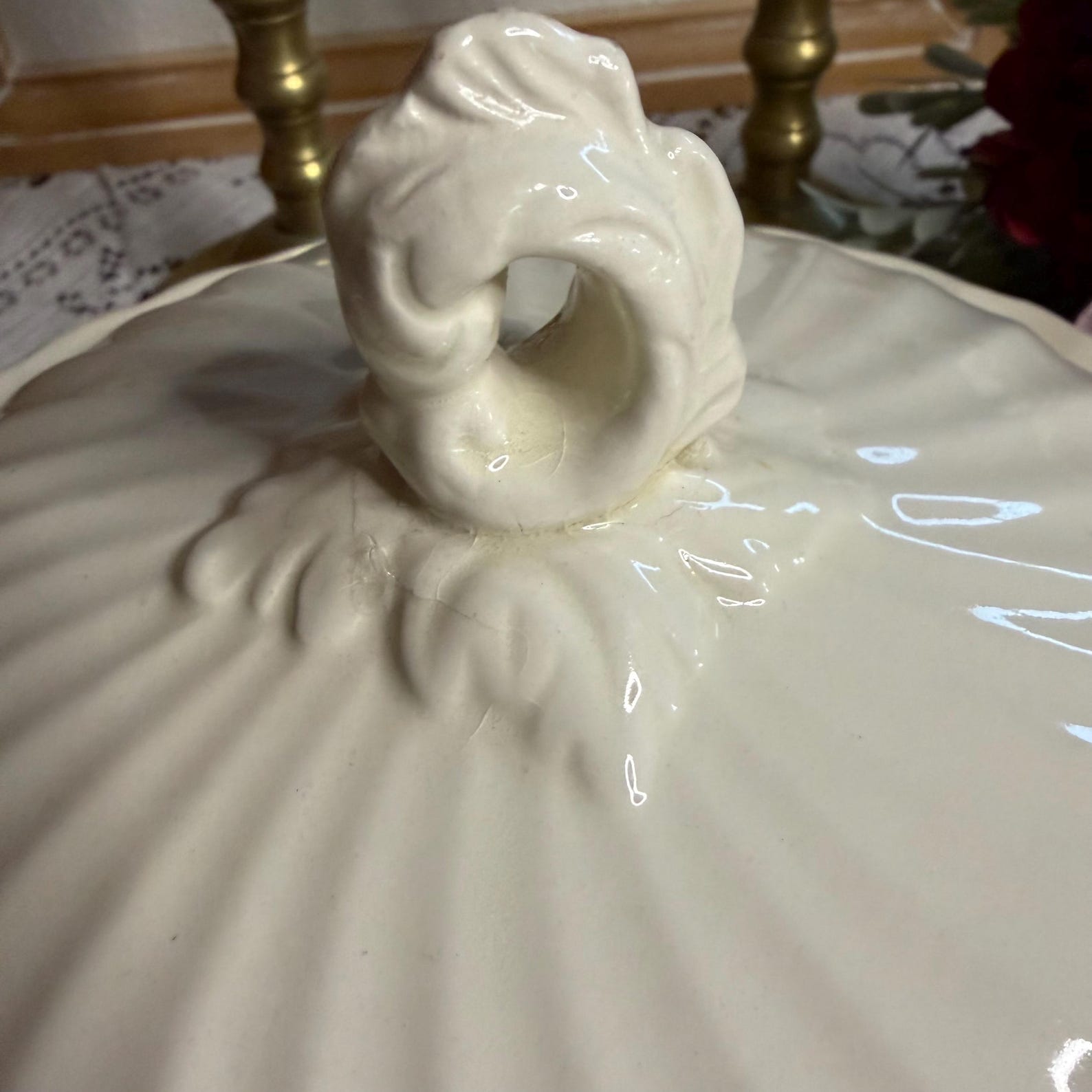 Vintage Myott England Covered Vegetable Bowl Tureen Ivory Ironstone ...