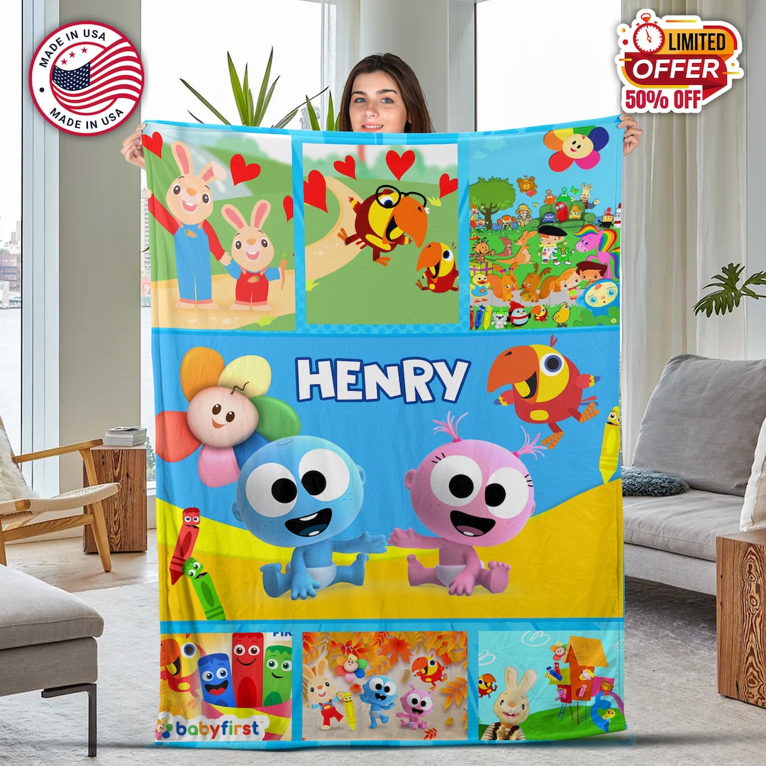 Personalized Baby First TV Blanket, Baby First TV Birthday Party, Baby ...