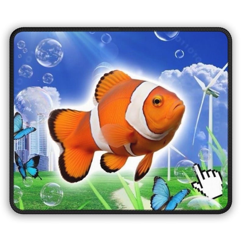 Frutiger Aero Clownfish Illustration Gaming Mouse Pad | Y2K Ocean ...