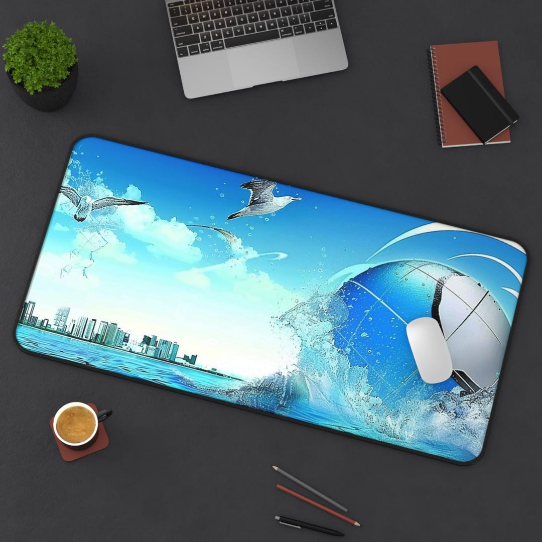 Frutiger Aero Desk Mat – Aqua Y2K Aesthetic, Non-slip Neoprene - Etsy
