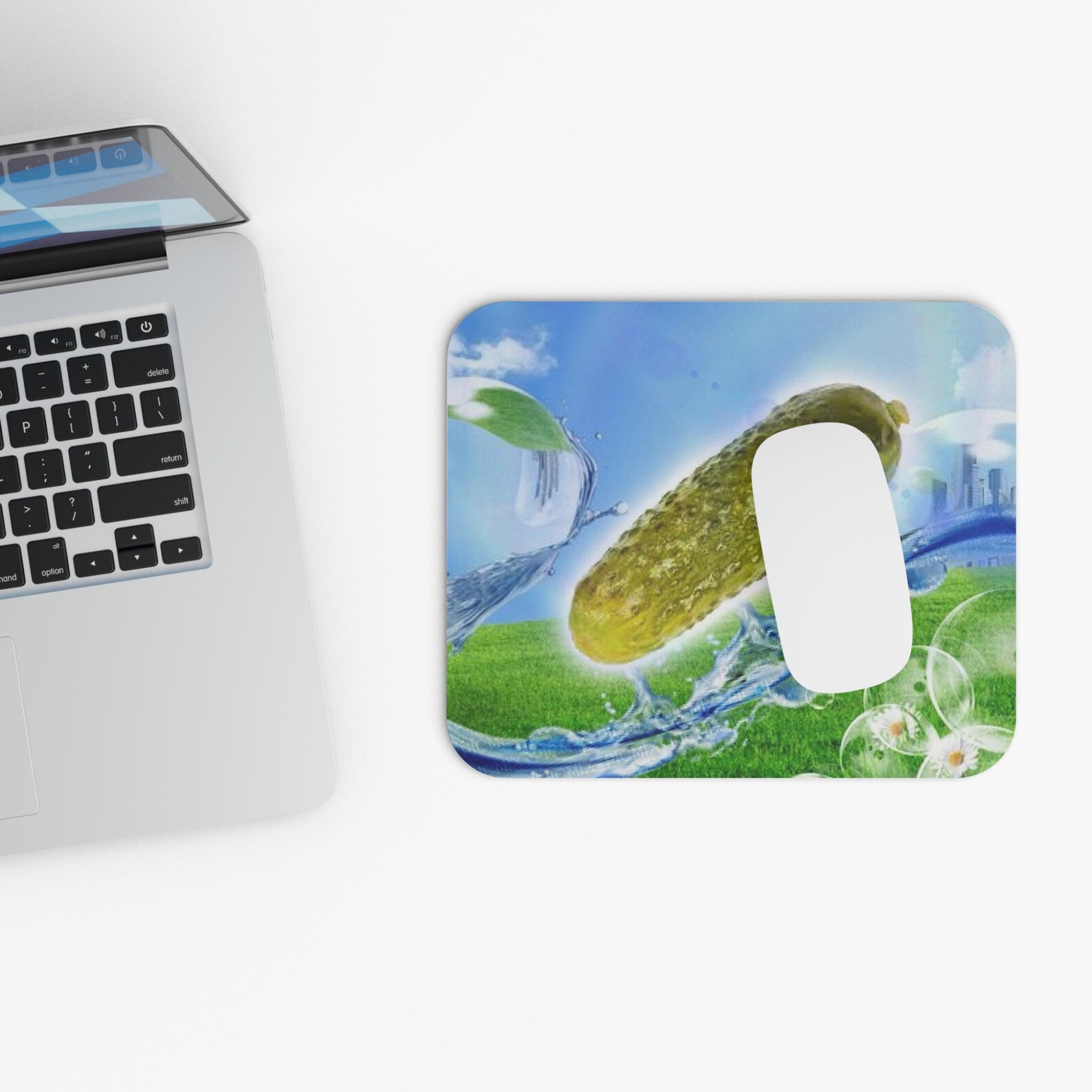 Frutiger Aero Pickle Mouse Pad | Whimsical Desk Mat - Etsy