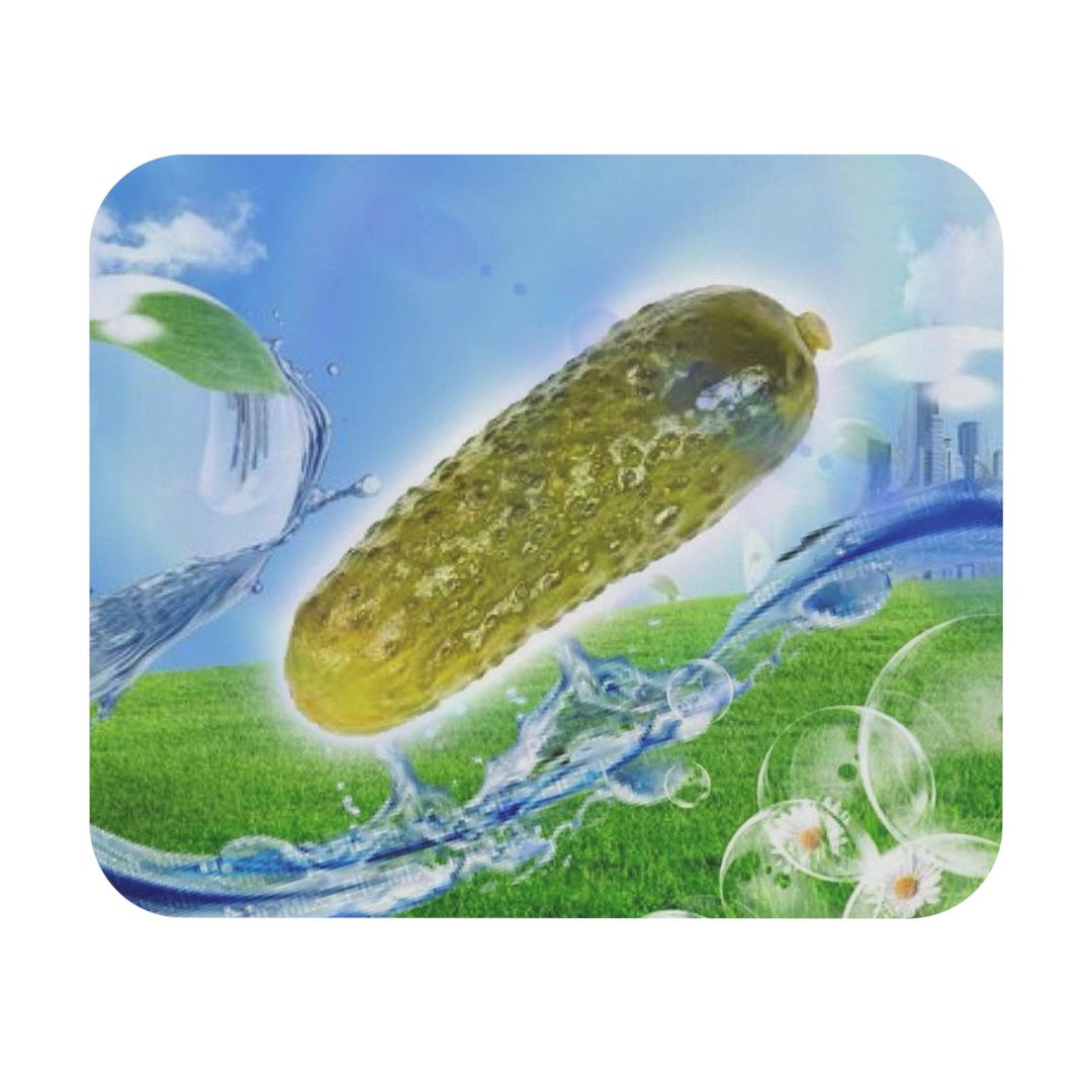 Frutiger Aero Pickle Mouse Pad | Whimsical Desk Mat - Etsy