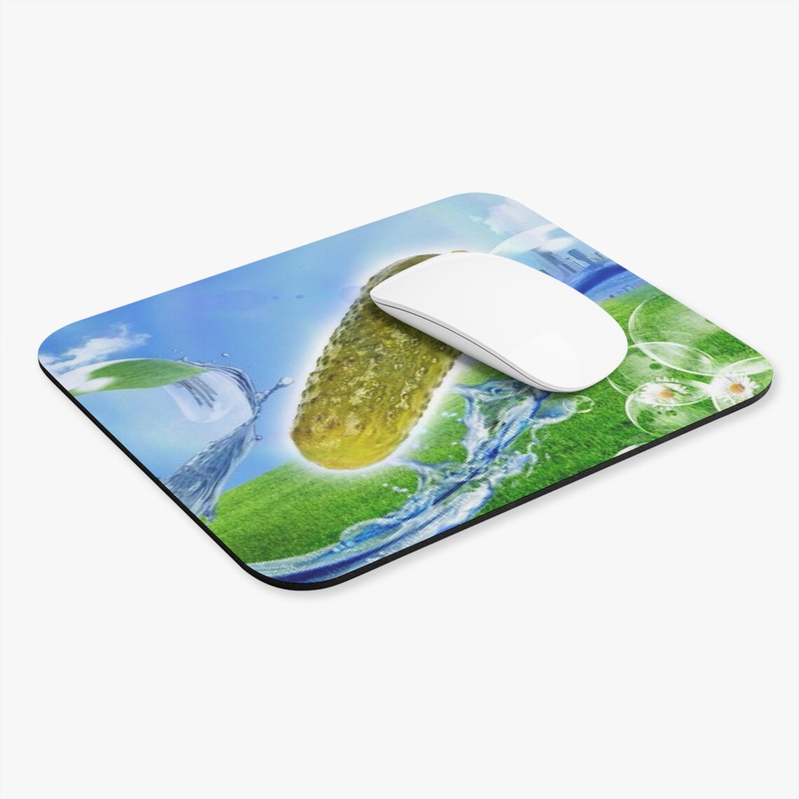 Frutiger Aero Pickle Mouse Pad | Whimsical Desk Mat - Etsy