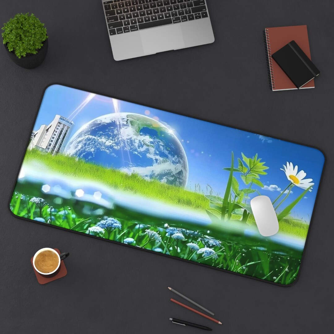 Frutiger Aero Y2K Desk Mats - Aesthetic Frutiger Eco Nature Scene Desk ...