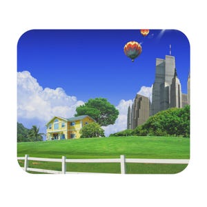 Frutiger Aero Mouse Pad | Y2K Hot Air Balloon Desk Mat - Etsy