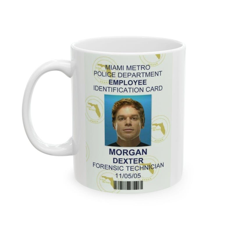 Dexter Morgan Miami Metro ID Card Ceramic Coffee Mug (available in 11 ...