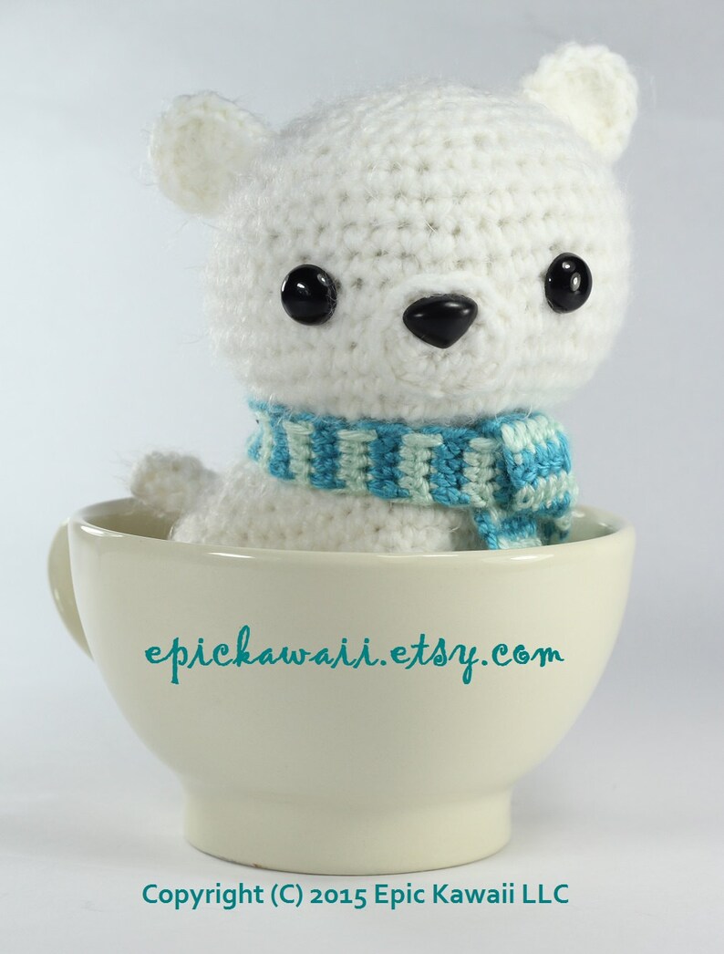 PATTERN: Peppermint the Polar Bear Cub - Teacup Pet Collection Crochet ...
