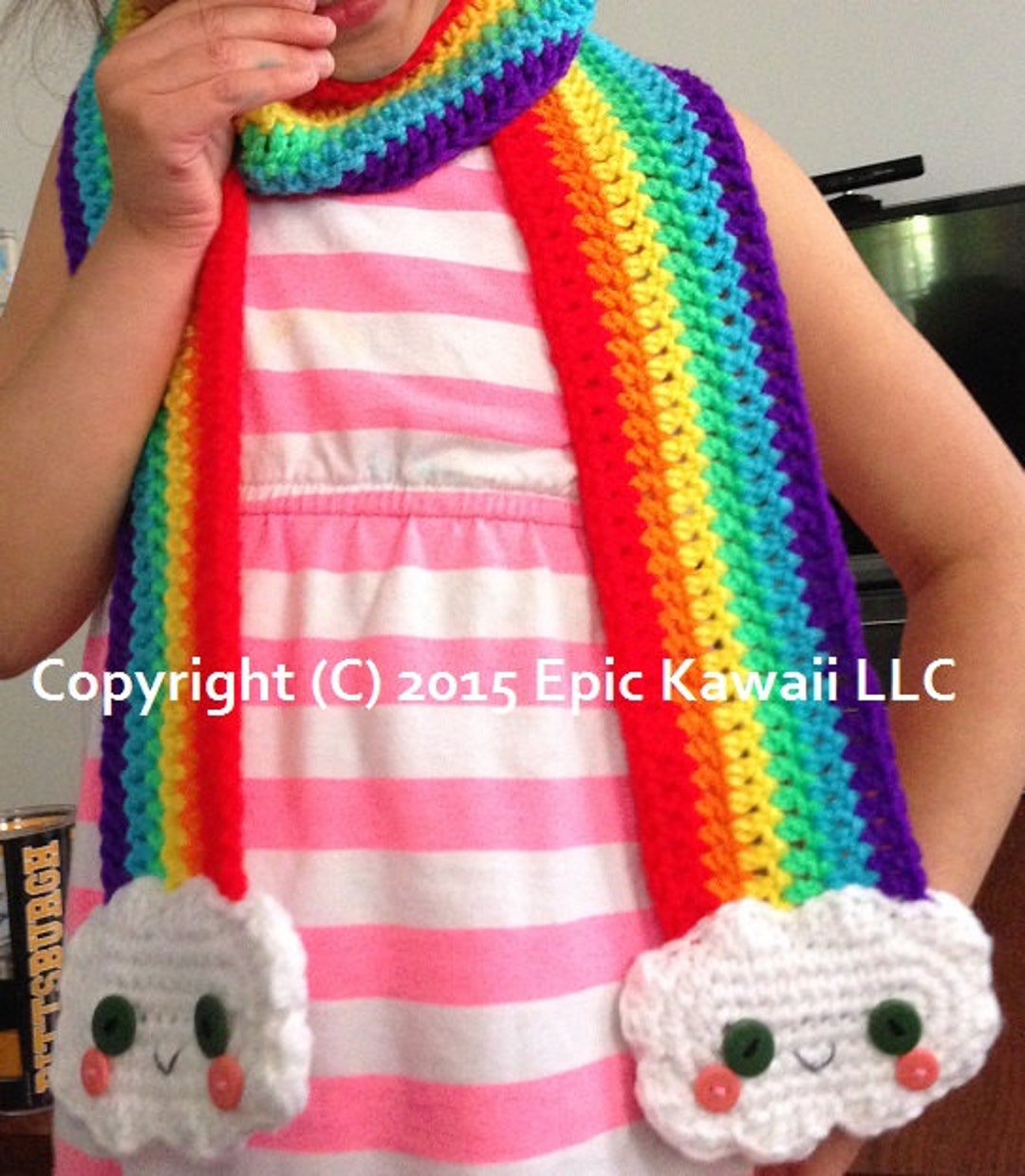 PATTERN: Kawaii Rainbow Crochet Scarf for Kids - Etsy