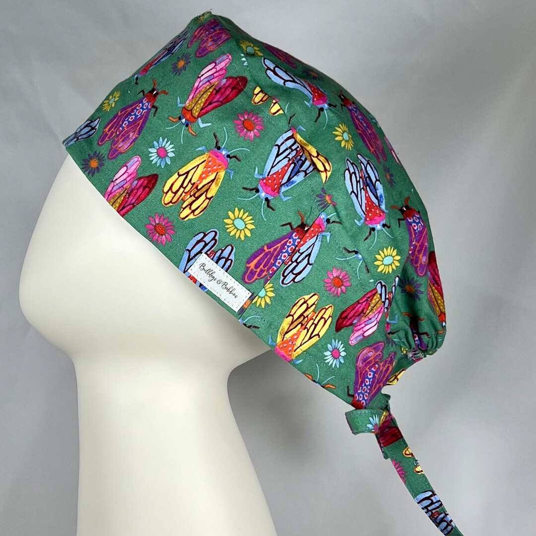 Cicada Moth Bug Butterfly Tie Back Style Scrub Cap Hat - Etsy