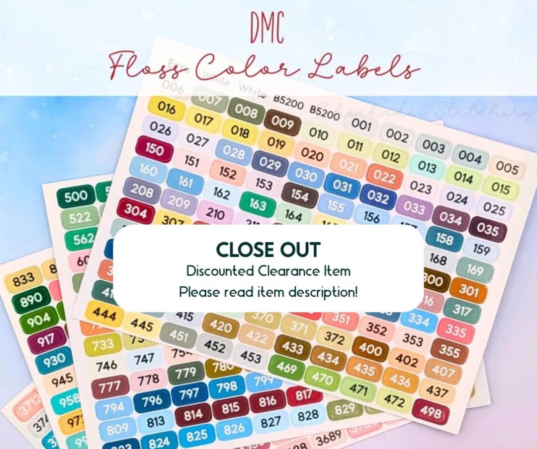 CLOSE OUT - DMC Color Labels - Full Size - 493 Stickers - Etsy