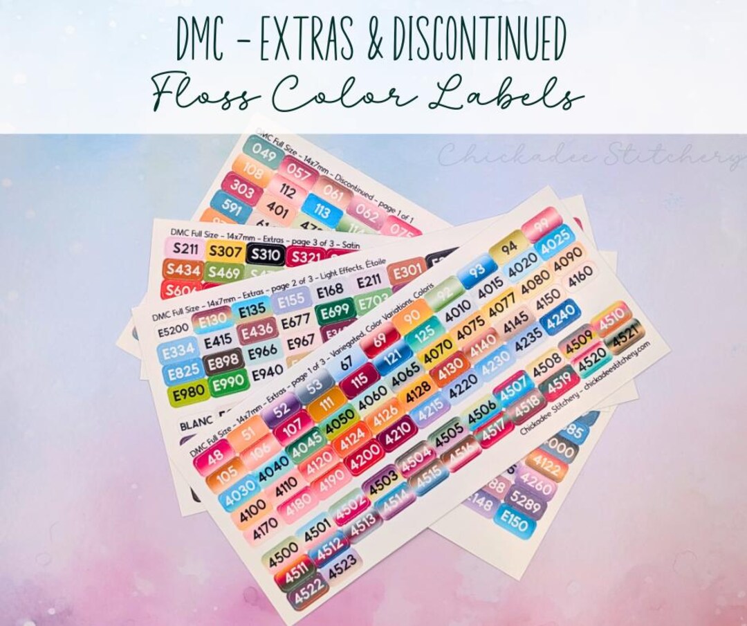 DMC Color Labels: Variegated, Variations, Coloris, Light Effects ...