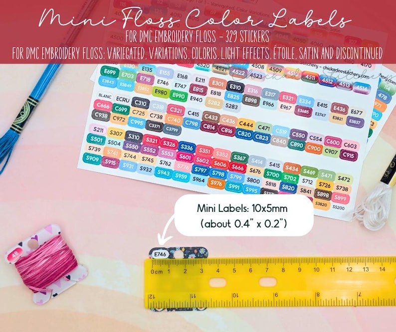 DMC Color Labels: Variegated, Variations, Coloris, Light Effects ...