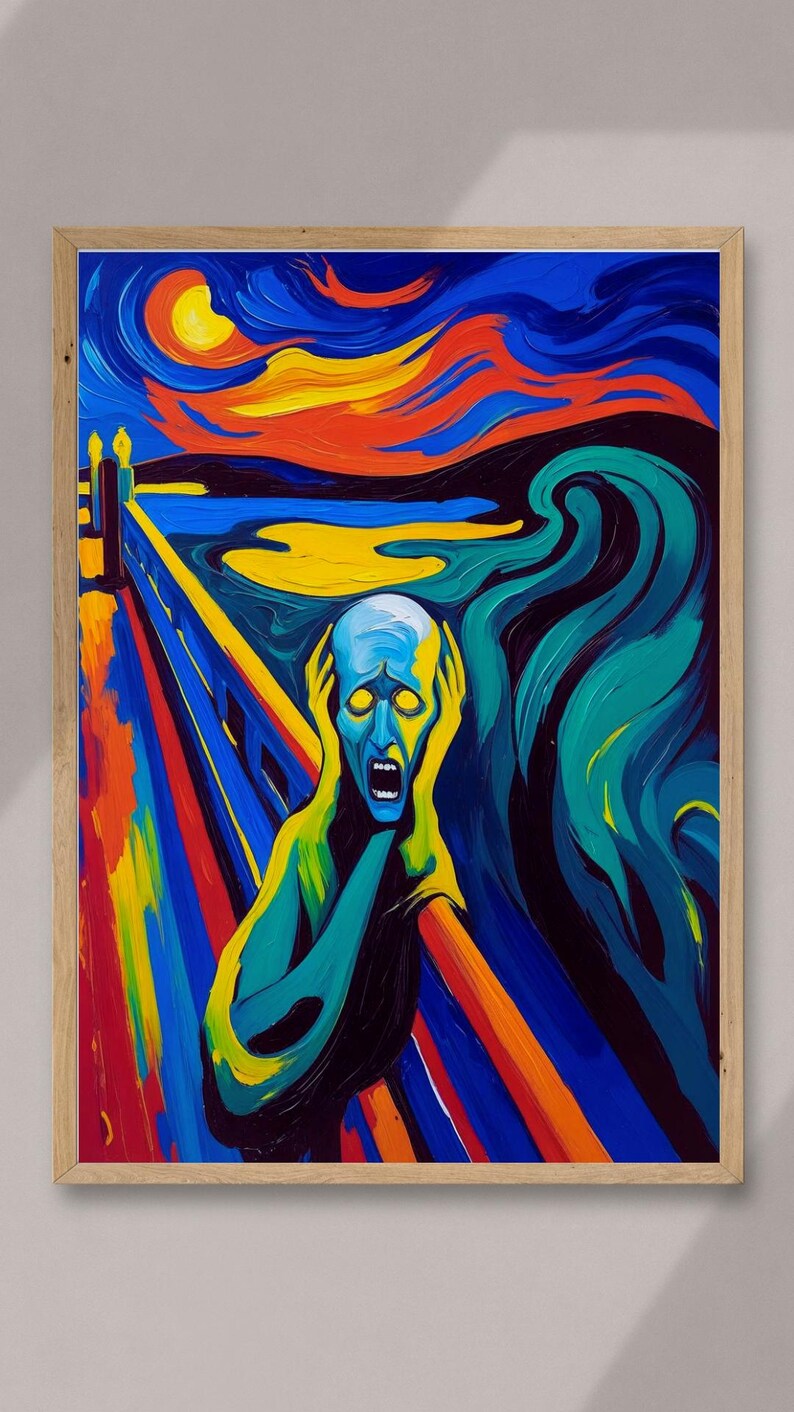 Colorful “the Scream” AI Wall Art Printable – Abstract Expressionism ...