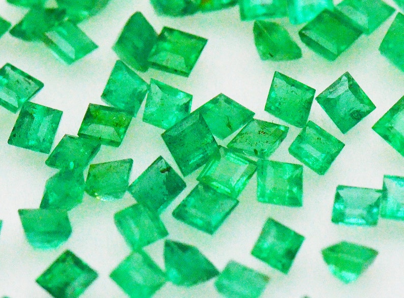 2mm 10 Emerald Square cut gemstones 0.50ct 10 gems from | Etsy