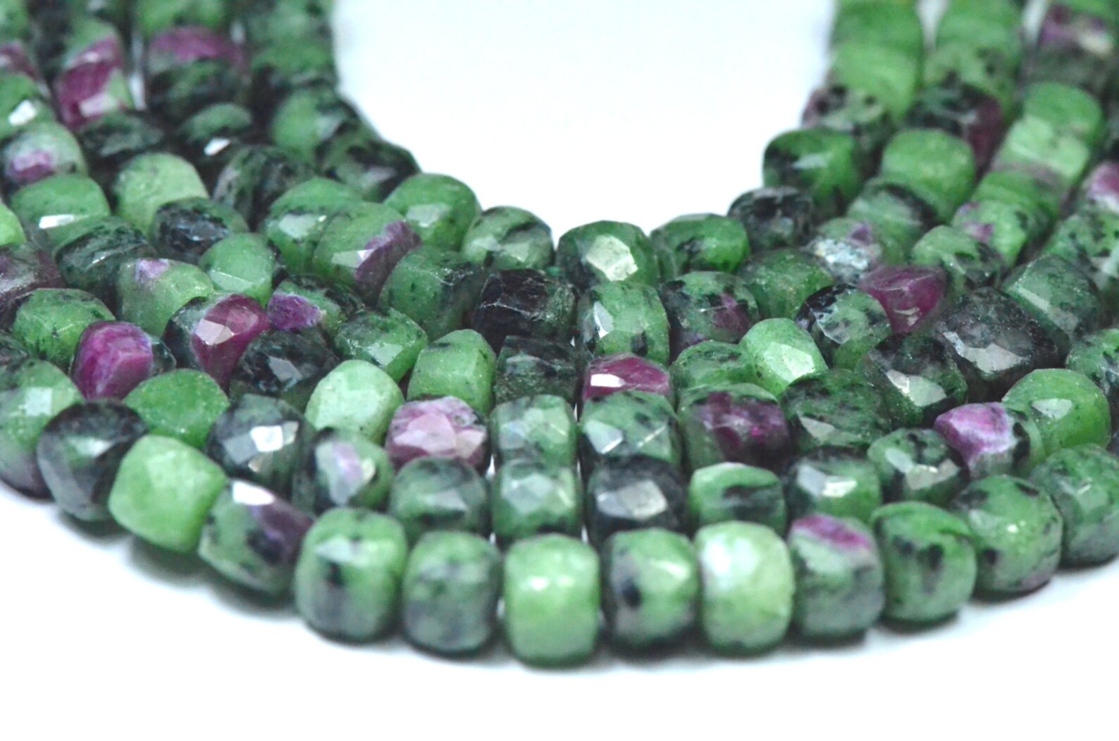 9.5 Inch Line 7.5mm to 7mm Ruby Zoisite AA Box Checker Cut - Etsy