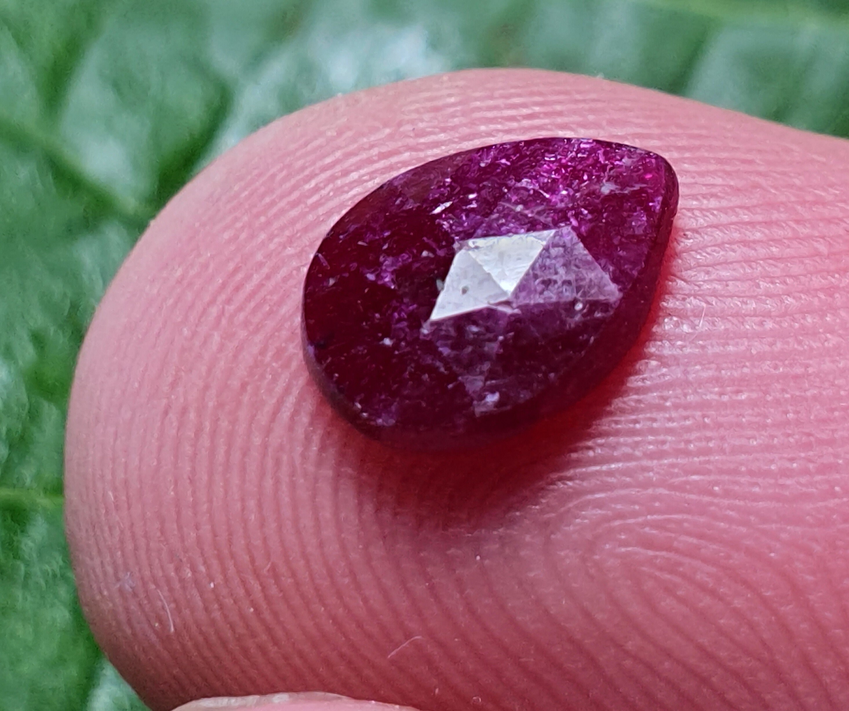 10mm 1.07ct Ruby rose cut drop shape gemstone natural heat | Etsy