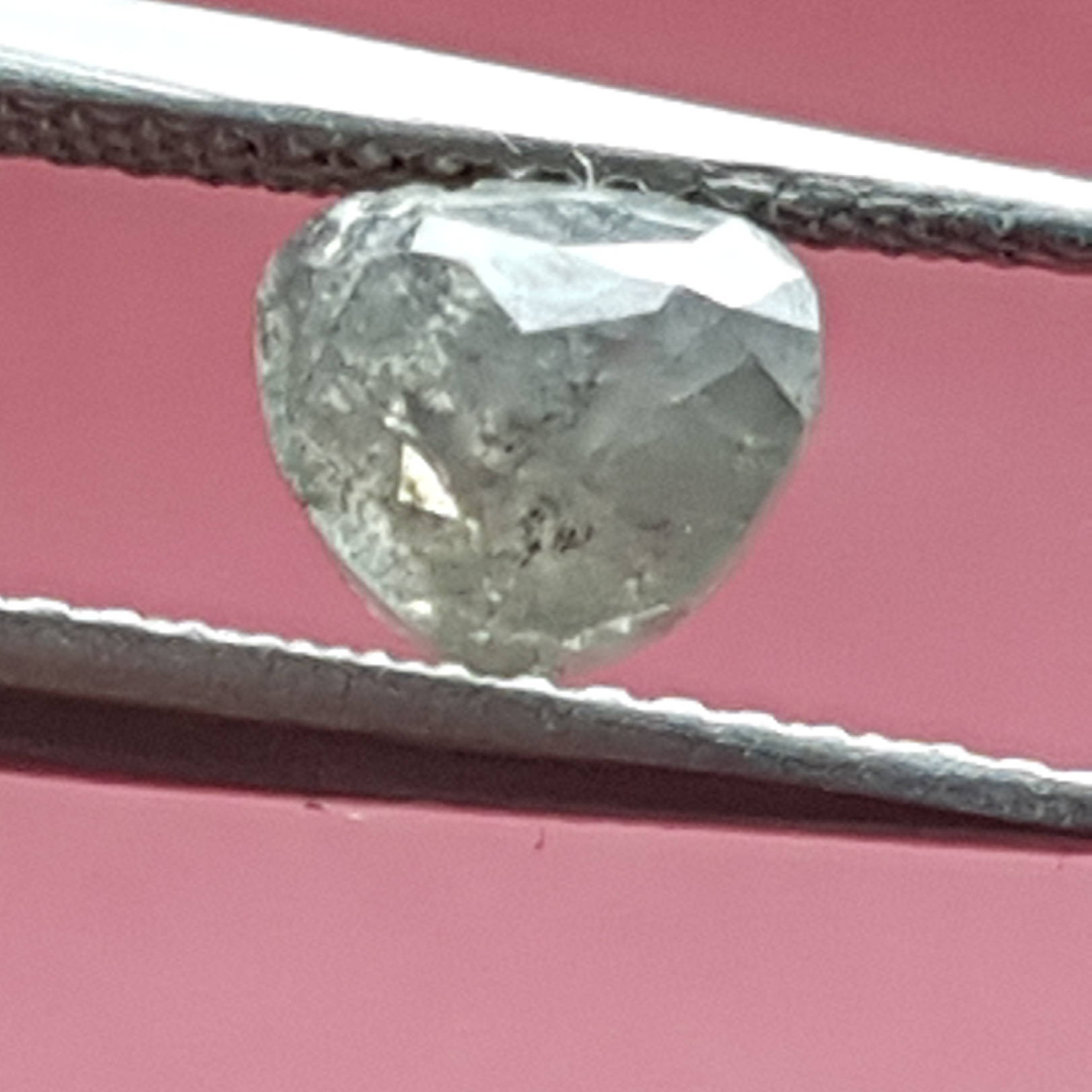 1.05ct Grey Heart Shape Diamond Rose Cut 6.55 by 6.45 by 2.8mm | Etsy