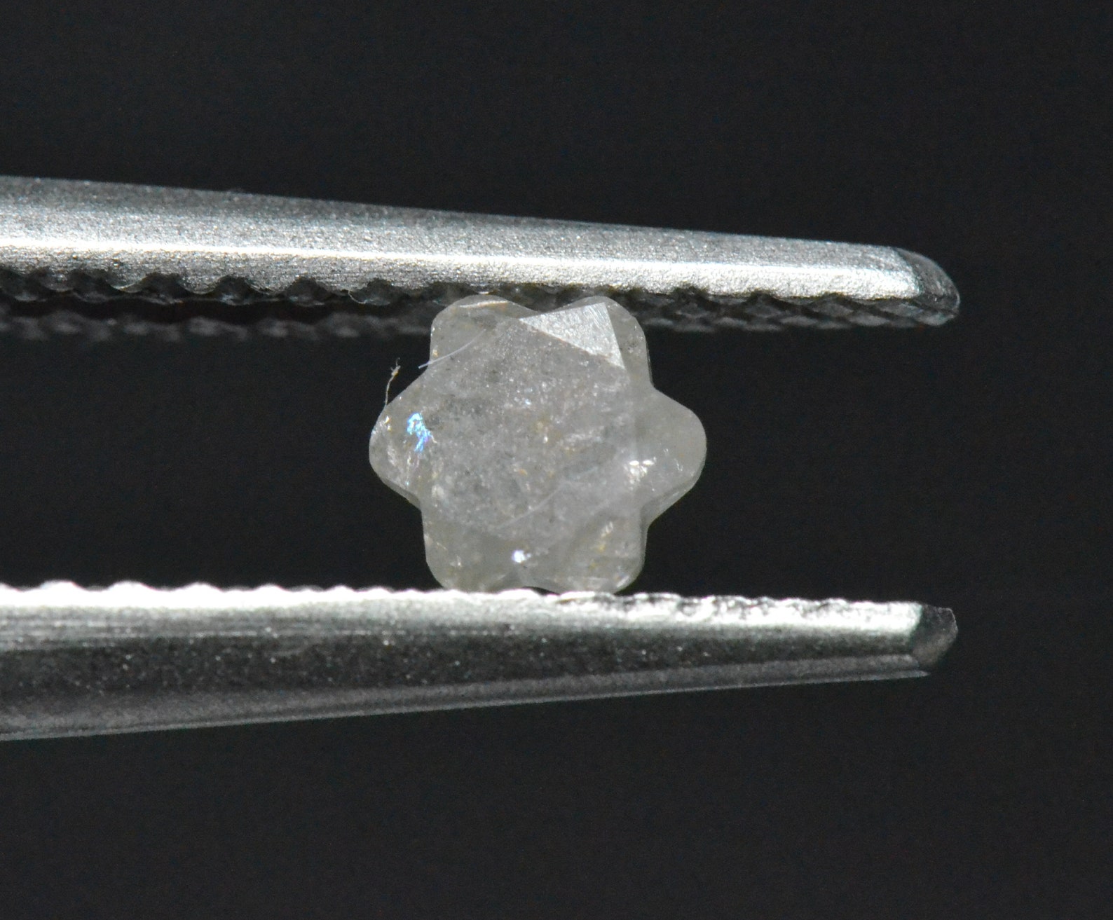 4.3mm 0.26ct Silver White Rose Cut Bloom Flower Cut Diamond 4.3mm by 2 ...