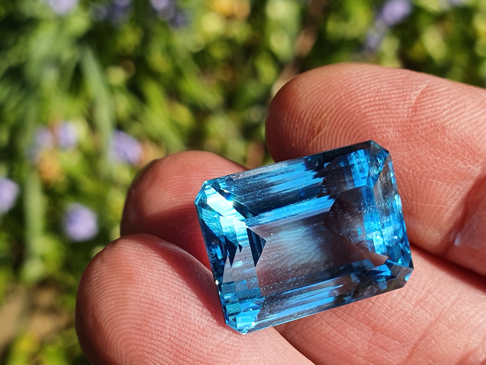 19.4mm 38ct SWISS BLUE Topaz Octagon Rectangle With VIDEO Deep | Etsy