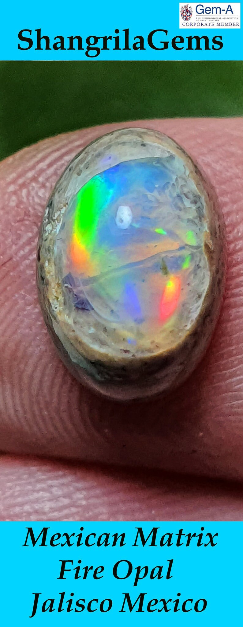 10mm Mexican Cantera Opal With Rainbow Fire Oval 10 by 7 by | Etsy